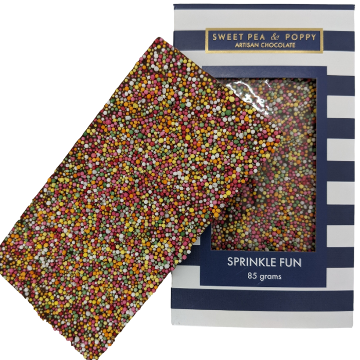 Sprinkle Fun Artisan Chocolate Bar – Sweet Pea & Poppy